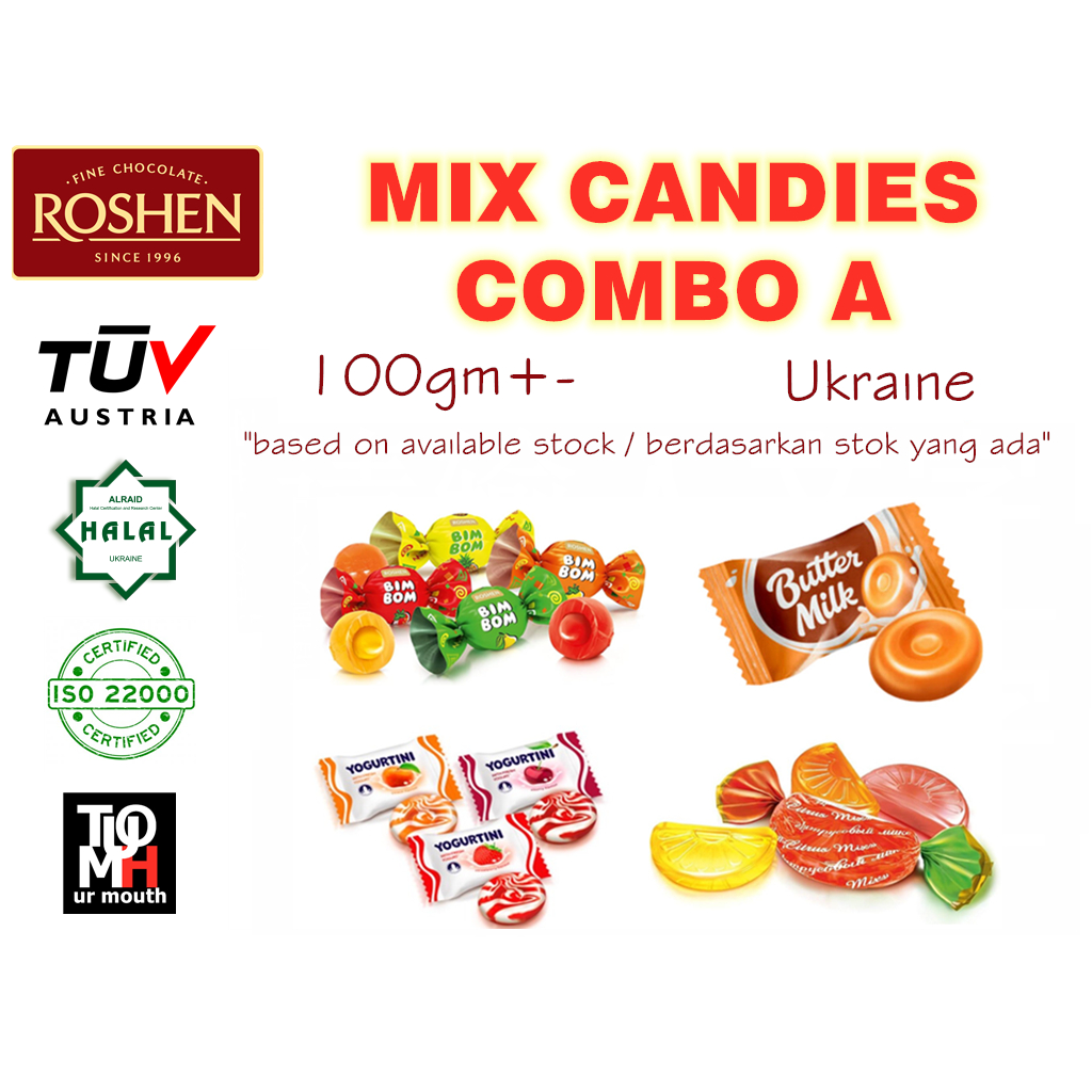ROSHEN Mix Candies/Johnny Krocker/Krock/Milky Splash/Konafetto/Candy Soft Peanut/Binky/Toffelini ...