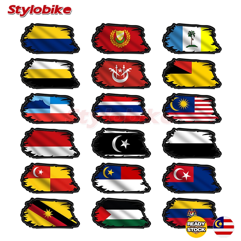 Sticker Motor PVC Sticker Bendera Negara Flag Bendera Sticker Palestine ...