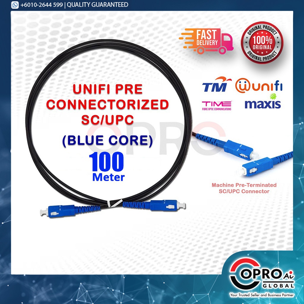 Pre-terminated UG Drop Cable / Unifi Cable Singlemode G657A1, Black ...