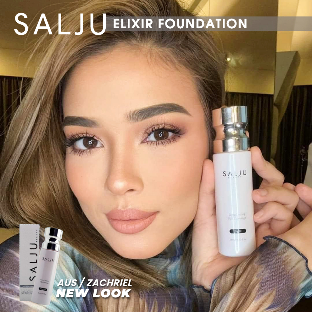 Salju Foundation Elixir Full Coverage Waterproof Lightweight Liquid FD Tahan Lama Aus Zachriel ...