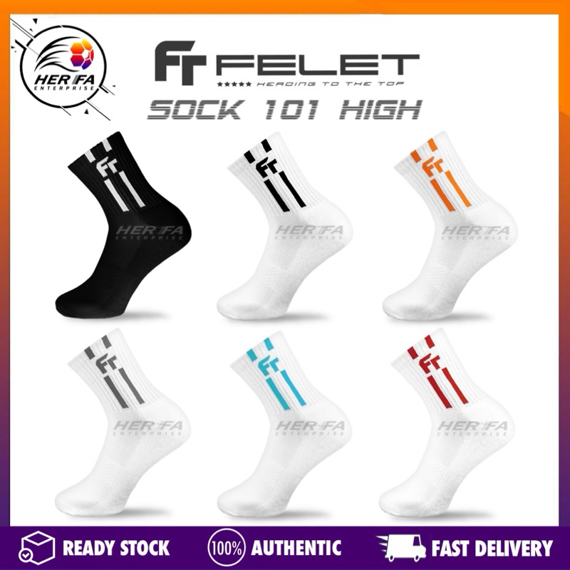 FELET SOCK 101 High Sport Socks Badminton 100 Stockin Sukan SO-101 High ...