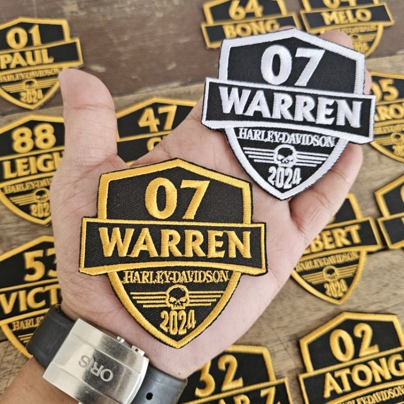 Harley Davidson [Custom] Embroidery Name Patches. | Shopee Philippines