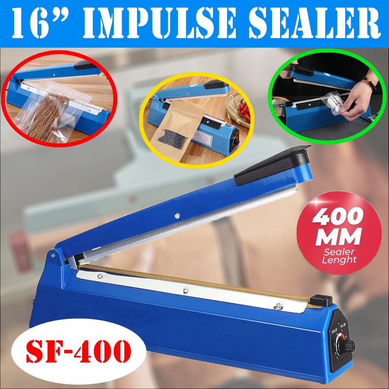 SF-400 16" IMPULSE SEALER PLASTIC FILM SEAL PACKAGING (400MM) | Shopee ...