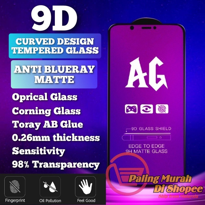 OPPO RENO 2Z 3 7 7Z 8 8Z 8 PRO Full Cover Anti Blue Ray BLUERAY Matte ...