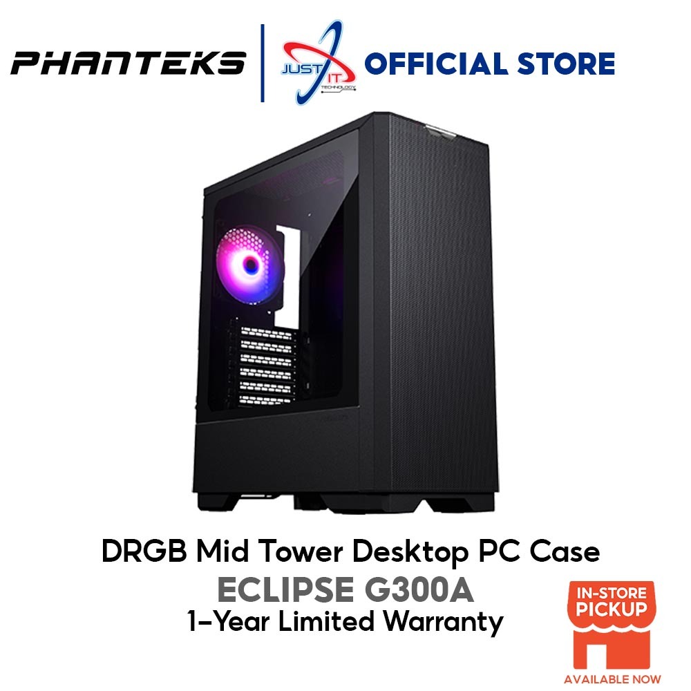 PHANTEKS ECLIPSE G300A D-RGB MID TOWER TG DESKTOP PC CASE - BLACK ...
