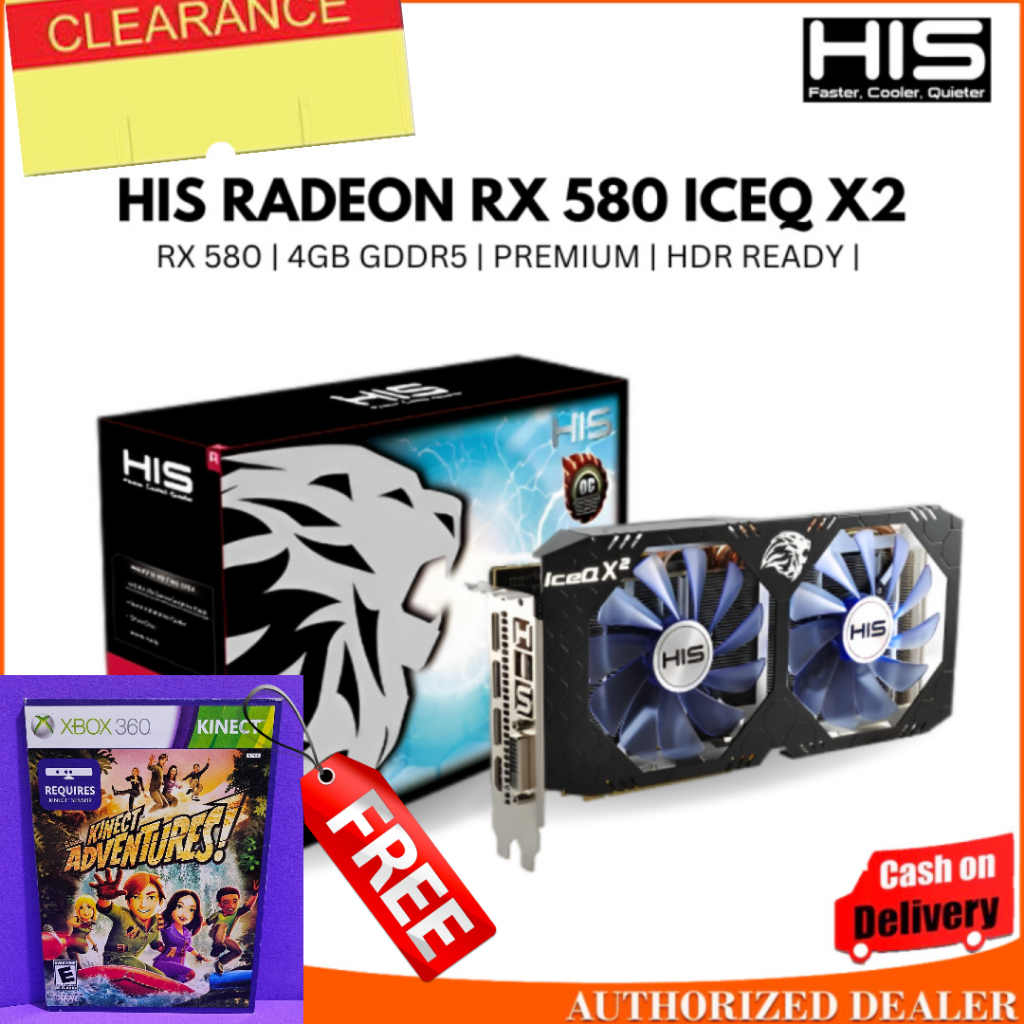HIS RX 580 OC 2304 SP With Xbox 360 Gaming GPU Used AMD RX GPU Gaming ...