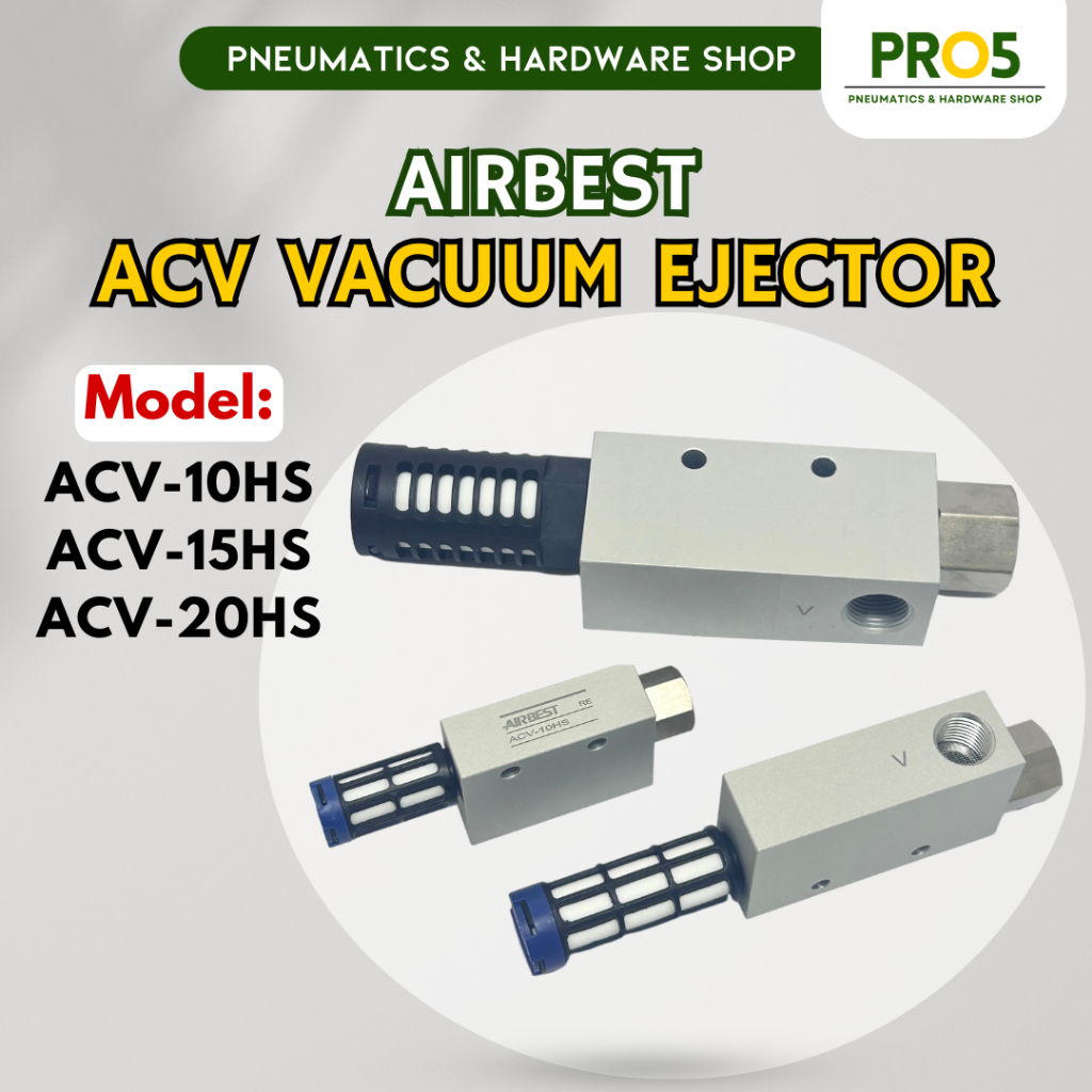 Airbest Vacuum Ejector ACV-10HS ACV-15HS ACV-20HS Pneumatic Vacuum Generator Suction Cup ...