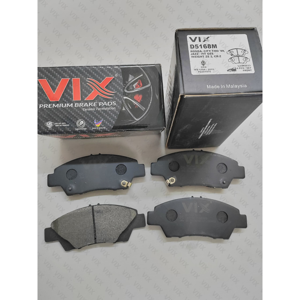 VIX Font Brake Pad - Honda City TMO 09' - D5168M (1set) | Shopee ...