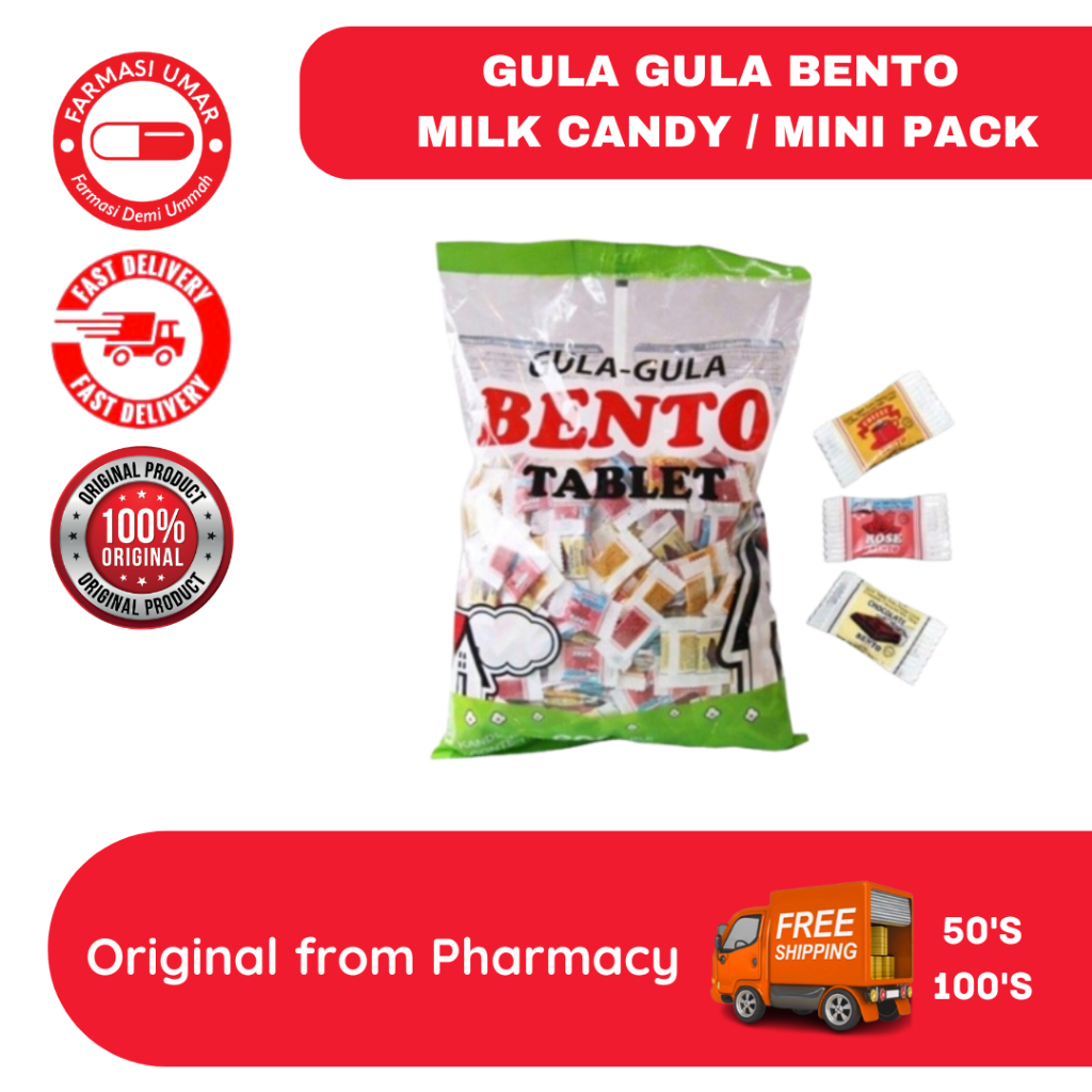 MINI PACK VIRAL GULA GULA BENTO TABLET MILK CANDY - 50/100 PCS PER PACK ...