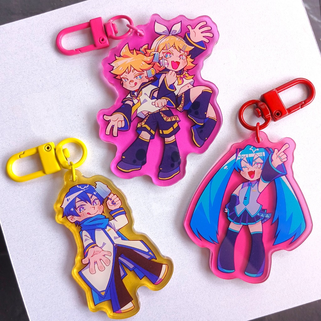 VOCALOID Hatsune Miku, KAITO, Kagamine Rin&Len 6cm Acrylic Keychains ...