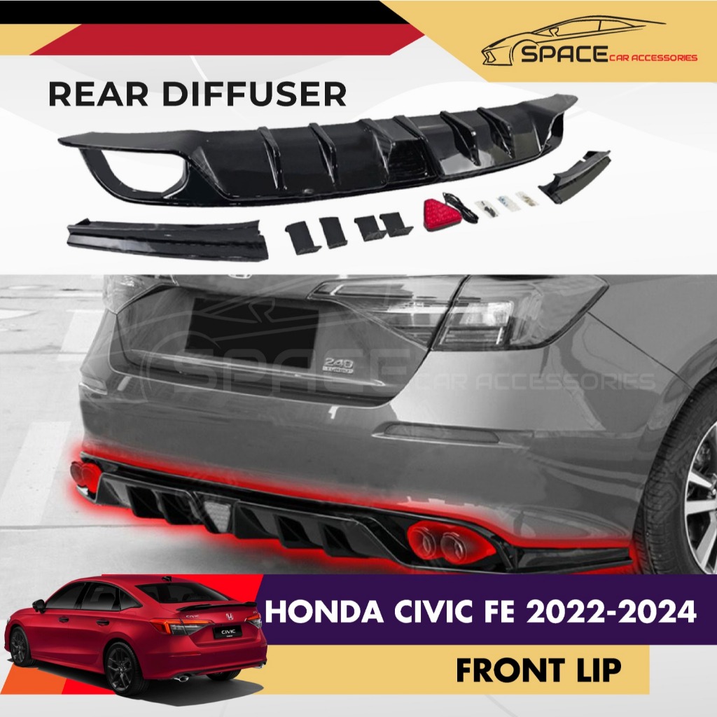 Honda Civic Fe Rear Bumper Diffuser Fe180 Shopee Philippines