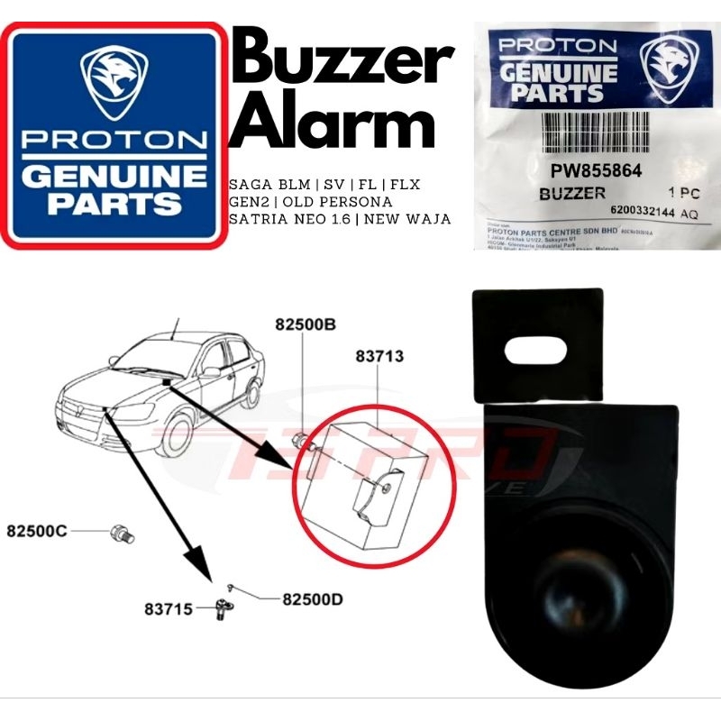 Proton Saga BLM SV FL FLX Old Persona Gen2 Satria Neo 1.6 New Waja 2008 Alam Buzzer Alarm Silent ...