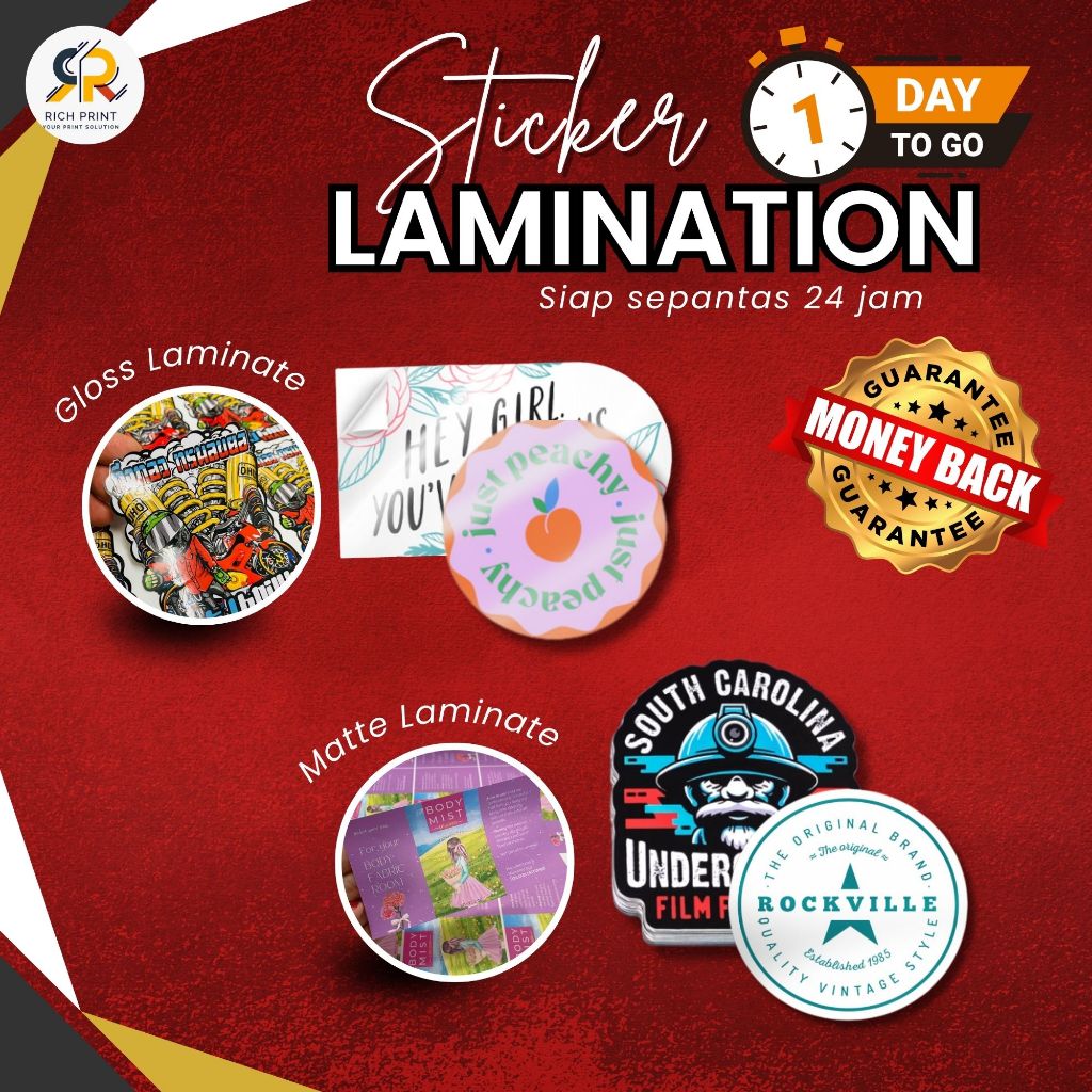 Sticker Label Lamination Finishing Gloss dan Matte Express 1 hari ...