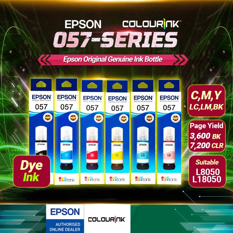 Epson 057 Series Ink Bottle For Printer L8050 L18050 C13T09D100 D200 ...