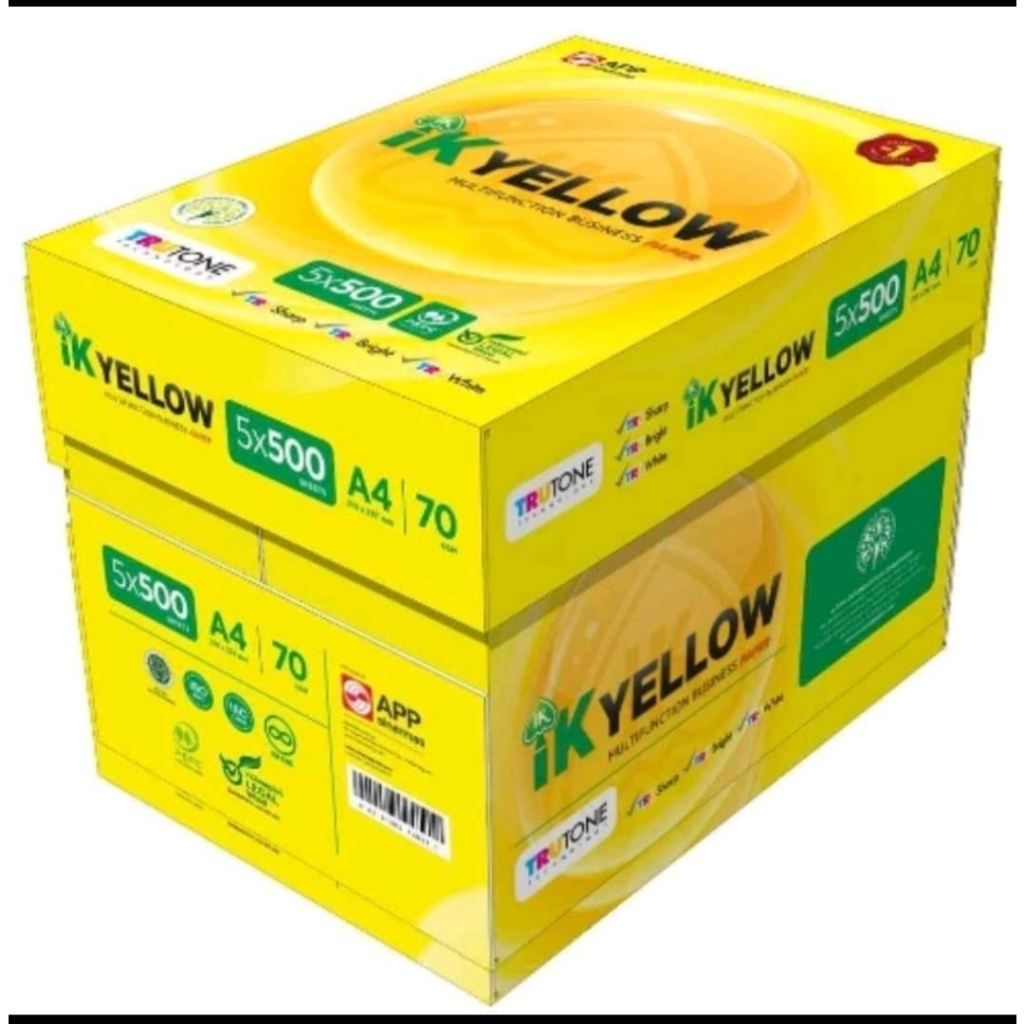 IK YELLOW A4 Copier Paper 70gsm 500'Sheet (5 reams Per BOX) | Shopee Philippines