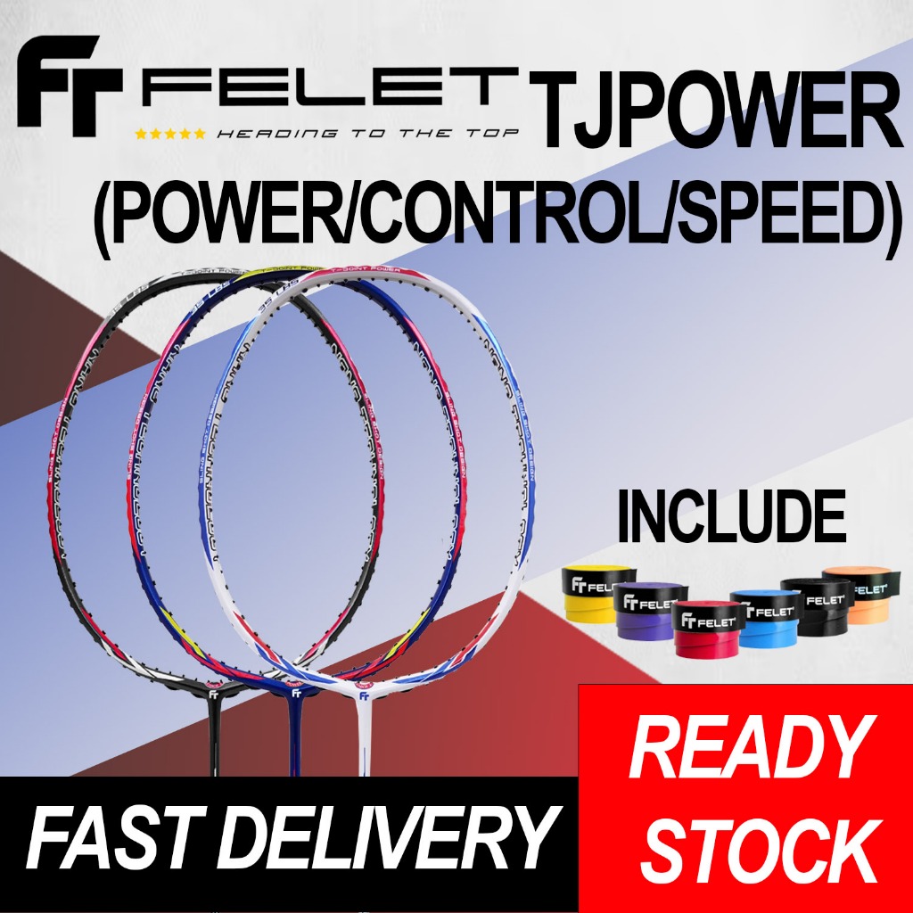 Felet TJ Power (Power/Control/Speed) 35LBS 4U Badminton Racket | Shopee ...