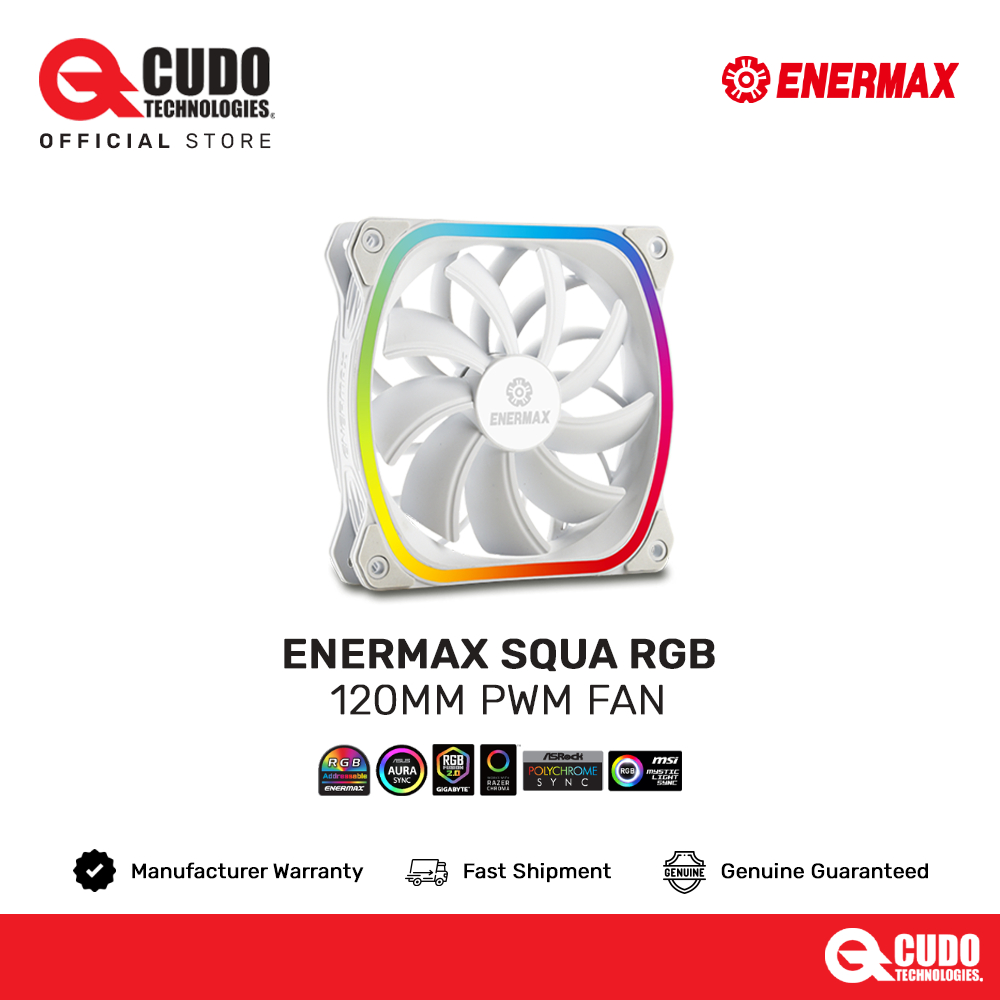Enermax SquA RGB White ARGB 120MM PWM PC Fan | Shopee Philippines