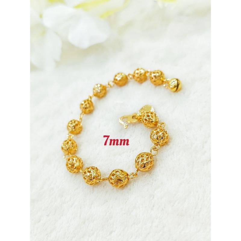Boba Hand Chain 7mm Gold Bangkok bracelet free cop | Shopee Philippines