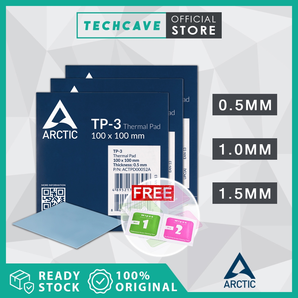 Arctic TP-3 Premium Performance Thermal Pad for GPU (100 x 100 mm ...