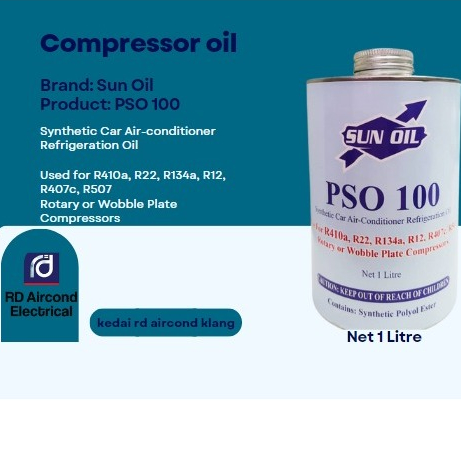 RD AIRCOND - [SUN OIL] COMPRESSOR OIL R410A PS 100 1LITER | Shopee ...