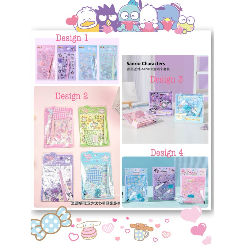 Sanrio DIY Goo Card Set Diy stickers Children Handmade Materials三丽鸥咕卡贴纸 ...