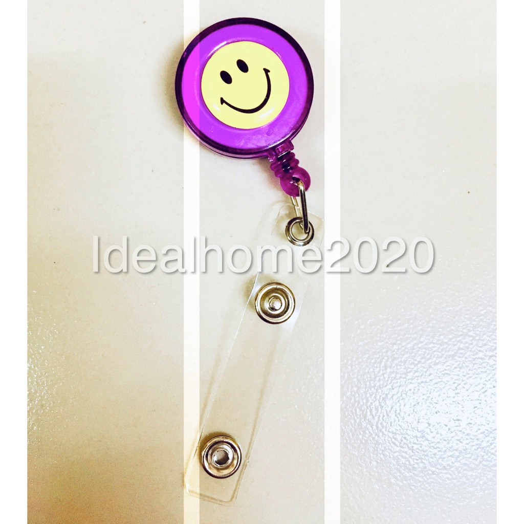 Smiling Face ID Holder Badge Holder Retractable Round Solid Translucent ...