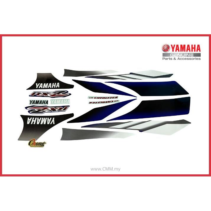 YAMAHA RXZ CATALYZER STICKER/STRIPE BIRU GREY DPBMC BLUE GREY HLY ...