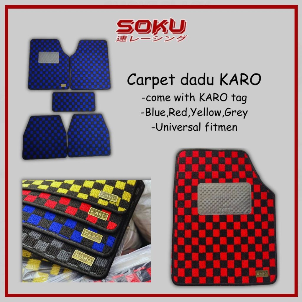 KARO DICE CARPET DADU WITH KARO TAG FOR UNIVERSAL CAR MODEL JAPAN MAT ...