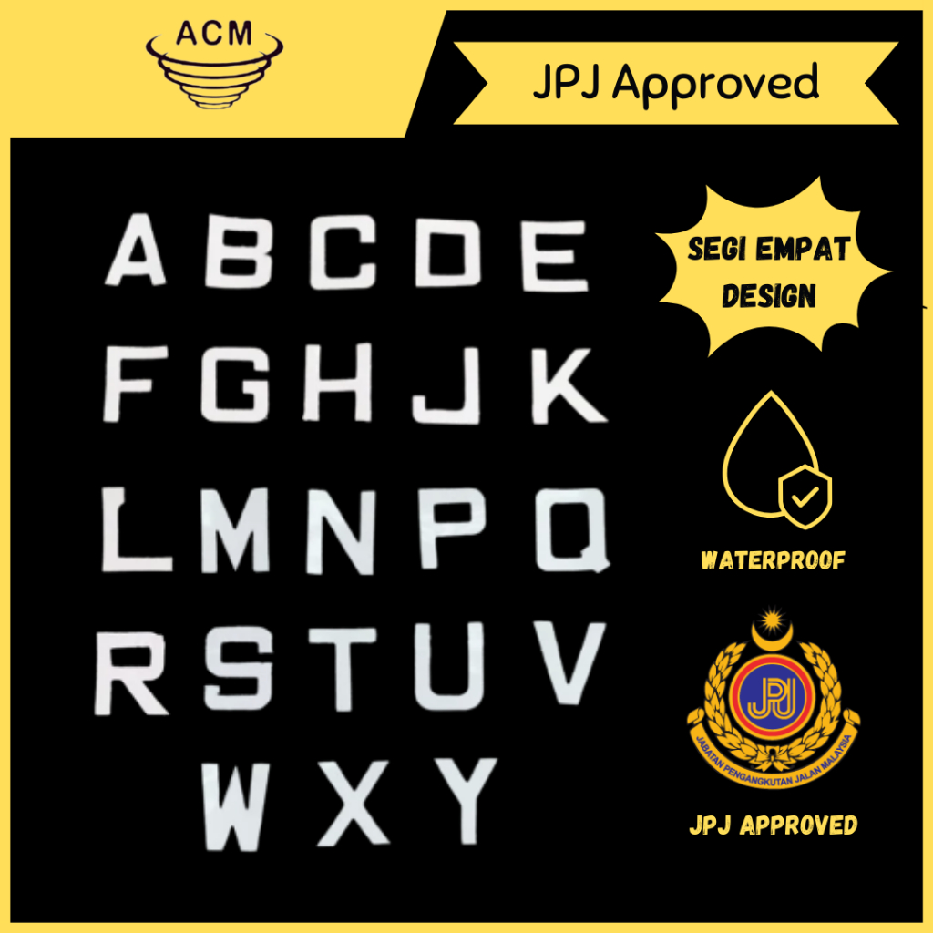 ACM Number Plate Sticker JPJ Approve Size Motor Moto Motorcycle ...