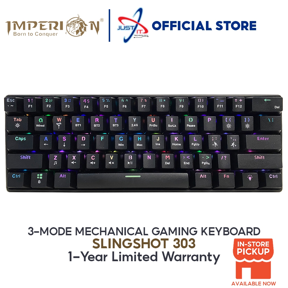 IMPERION Slingshot 303 3-Mode Mechanical Bluetooth Gaming Keyboard ...