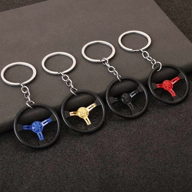 racing steering wheel personality modified car key chain steering wheel ...