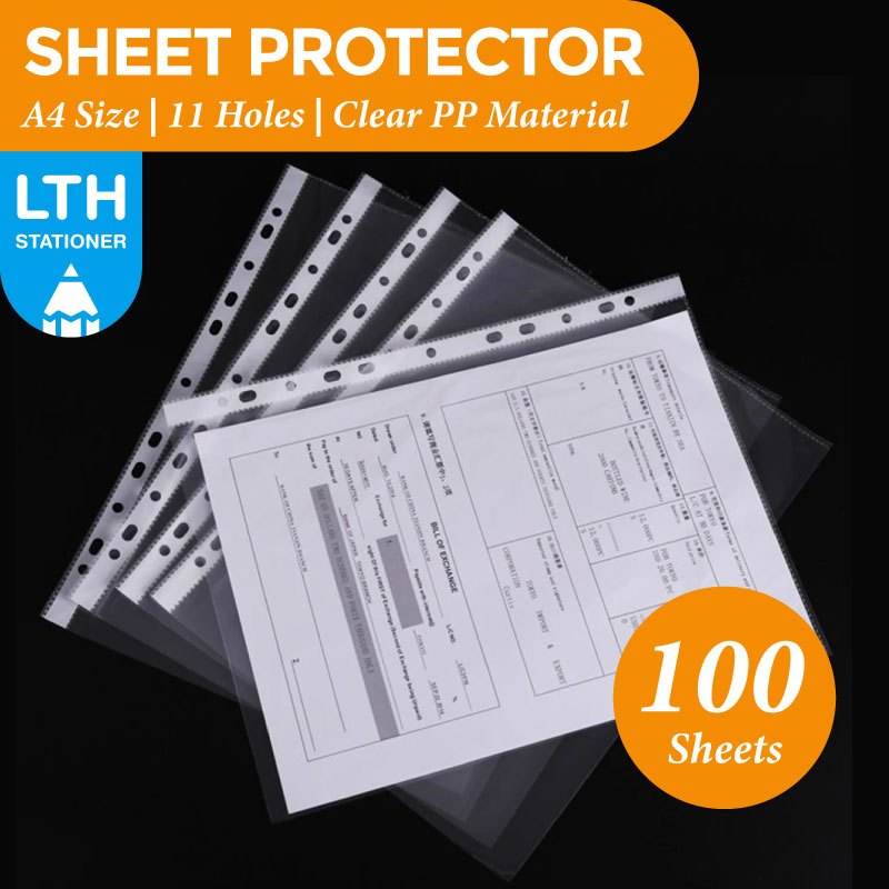 LTH Sheet Protector See Through A4 Size Clear Transparent Refillable PP ...