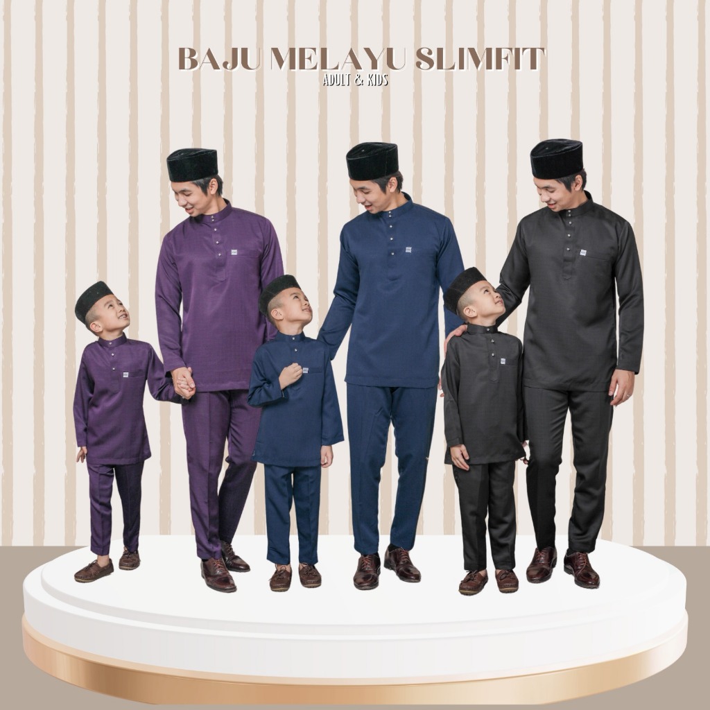 Moff BAJU MELAYU Slim fit Sakura Slimfit In 3 COLOR RAYA 2024 ADULT ...