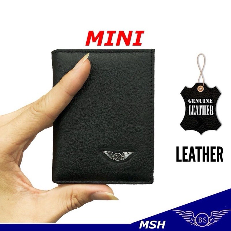 Mini Wallet Leather (With Box)*BS Leather Wallet for Men | Shopee ...