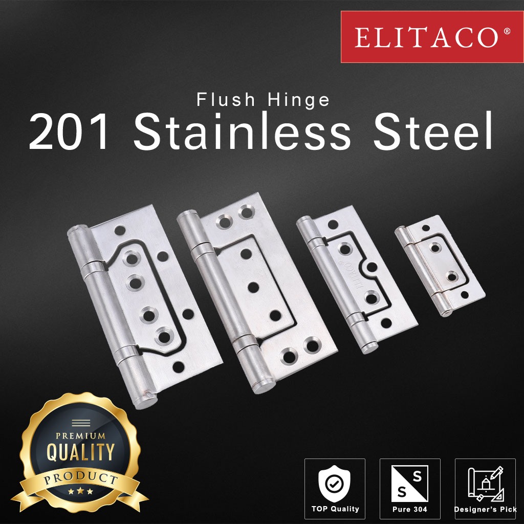 【ELITACO】2’’ 3’’ 4’’ 304 Stainless Steel Flush Hinge Steel Hinges Kitchen Cabinet Folding Door ...