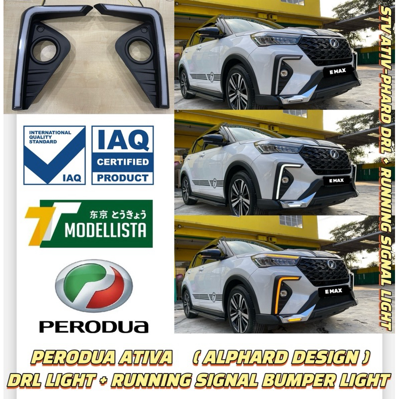PERODUA ATIVA ALPHARD DESIGN DRL RUNNING SIGNAL FRONT BUMPER | Shopee ...