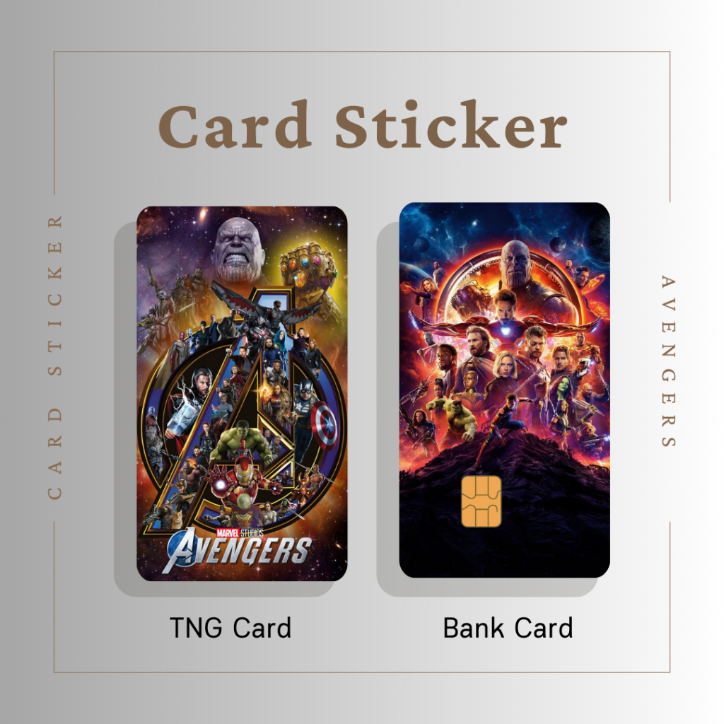 AVENGERS CARD STICKER - TNG CARD / NFC CARD / ATM CARD / ACCESS CARD ...