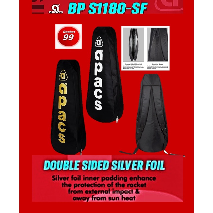 Apacs 1-Zip (double sided silver foil) BIG Backpack Double Shoulder ...