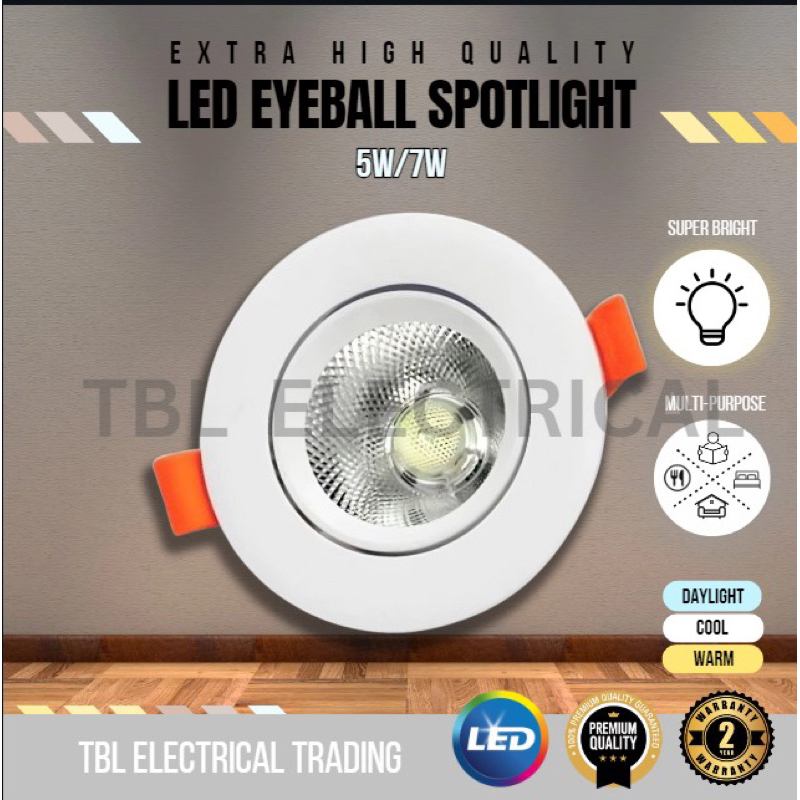 SIRIM LED Eyeball 7W Recessed Spotlight Downlight Home Lighting Room ...