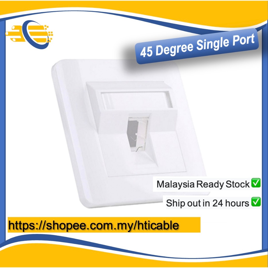Commscope AMP Faceplate – 45Degree Angle 1Gang RJ45 Cat 3 / CAT 5e ...