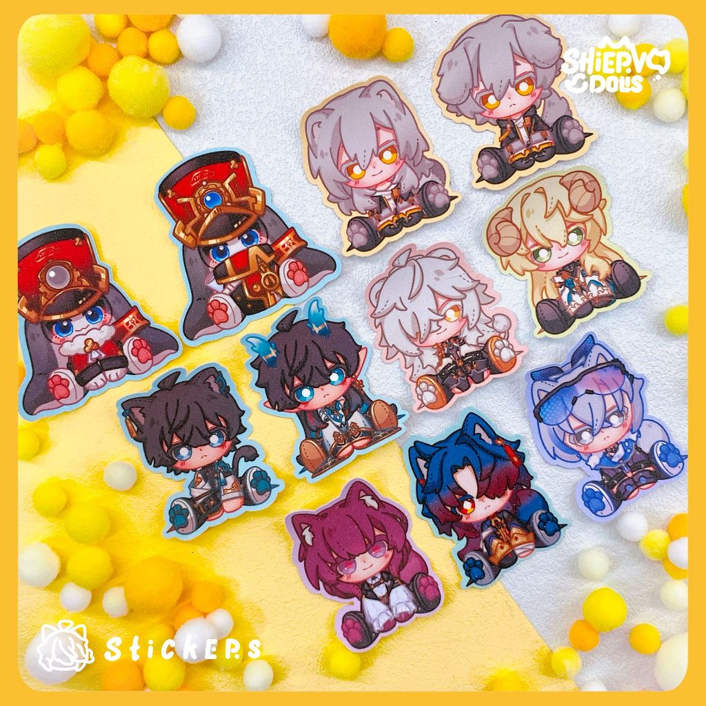 [Shiervodolls] HSR Stickers Sitting Plushie Honkai Star Rail 崩坏星穹铁道 貼紙 ...