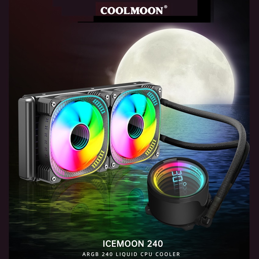 COOLMOON ICEMOON240 DIGITAL COOLING HEAD AIO (5V ARGB) RADIATOR CPU AIO ...