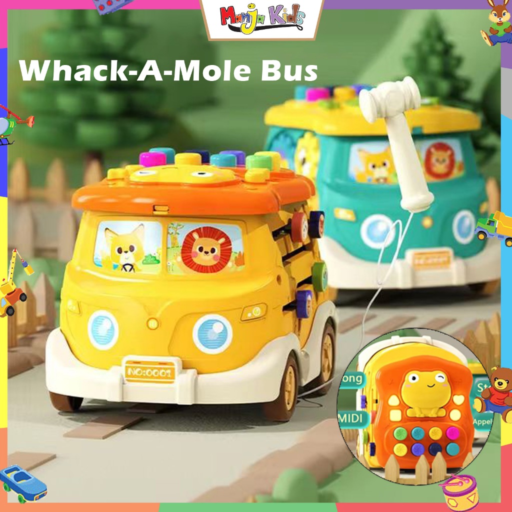 Ship in 24h Whack A Mole Multifunctional Bus Hammer Toys Early Learning ...