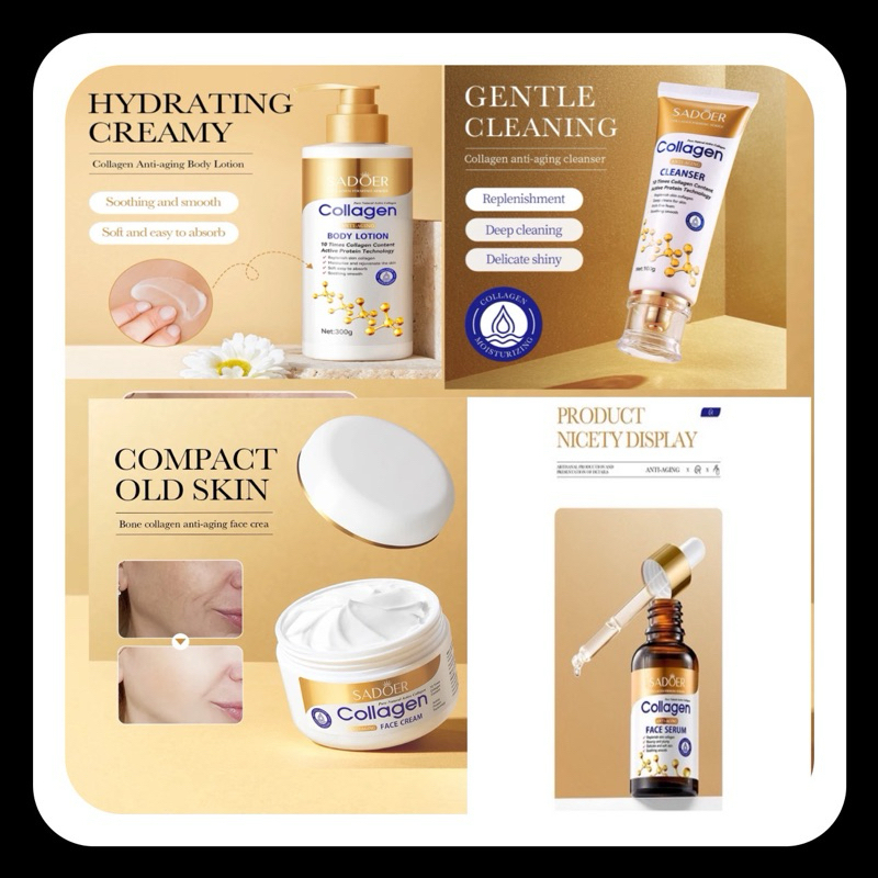 Sadoer New 4in1 Collagen Set Whitening And Maintain Rehydration(Body ...