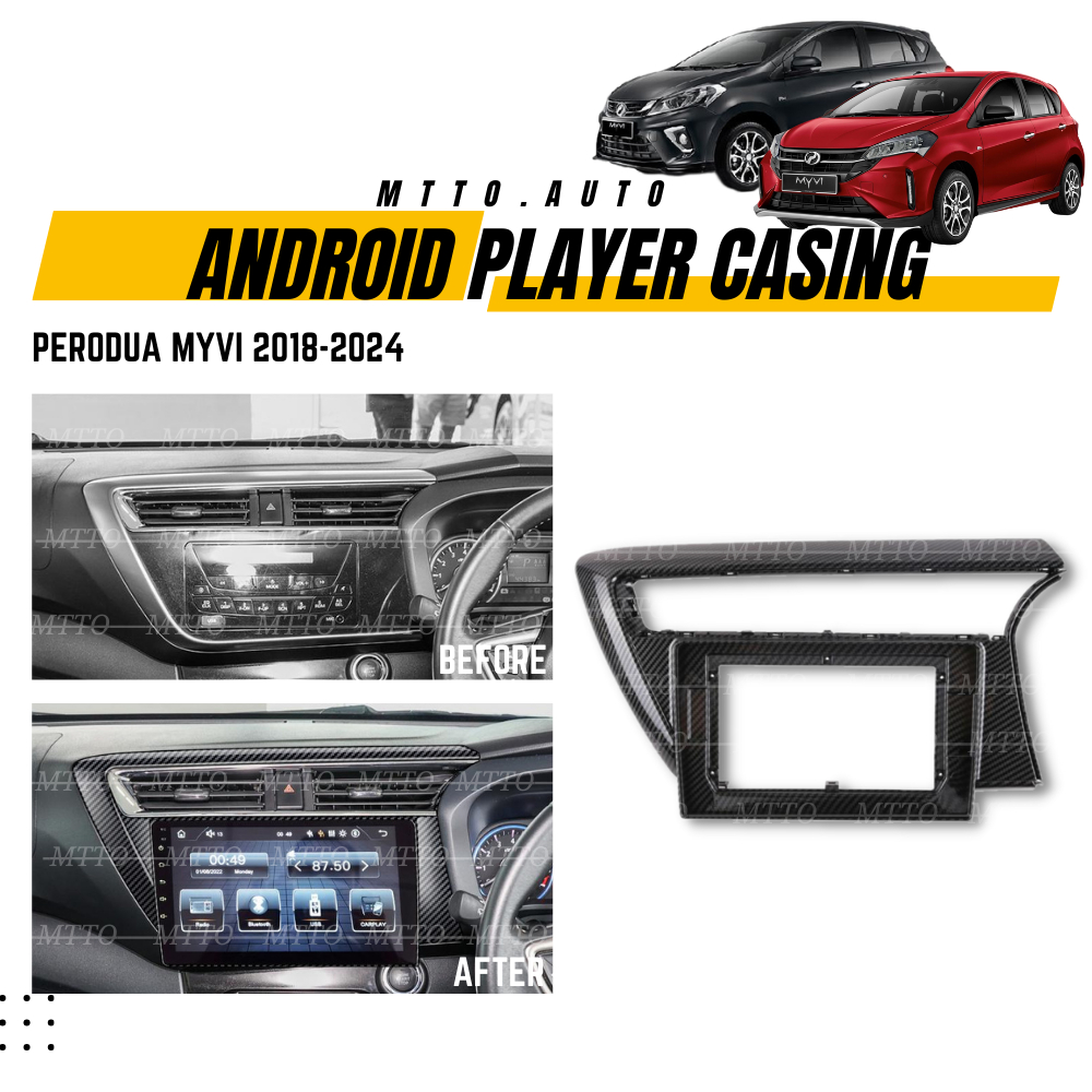 MTTO Perodua Myvi G3 2018-2024 Interior 10 inch Carbon Fiber Android ...