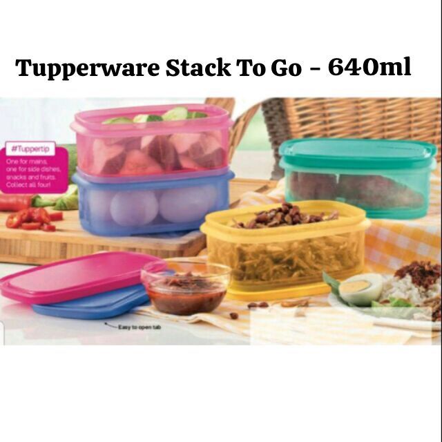 2231 Tupperware Stack to Go 640ml / Tupperware Container-Ready | Shopee ...