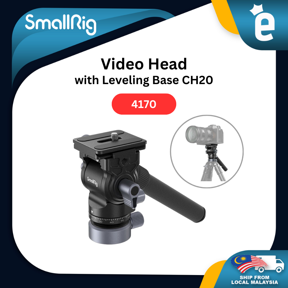 SmallRig Tripod Fluid Video Head with Leveling Base, Quick Release Plate for Arca Swiss and ...