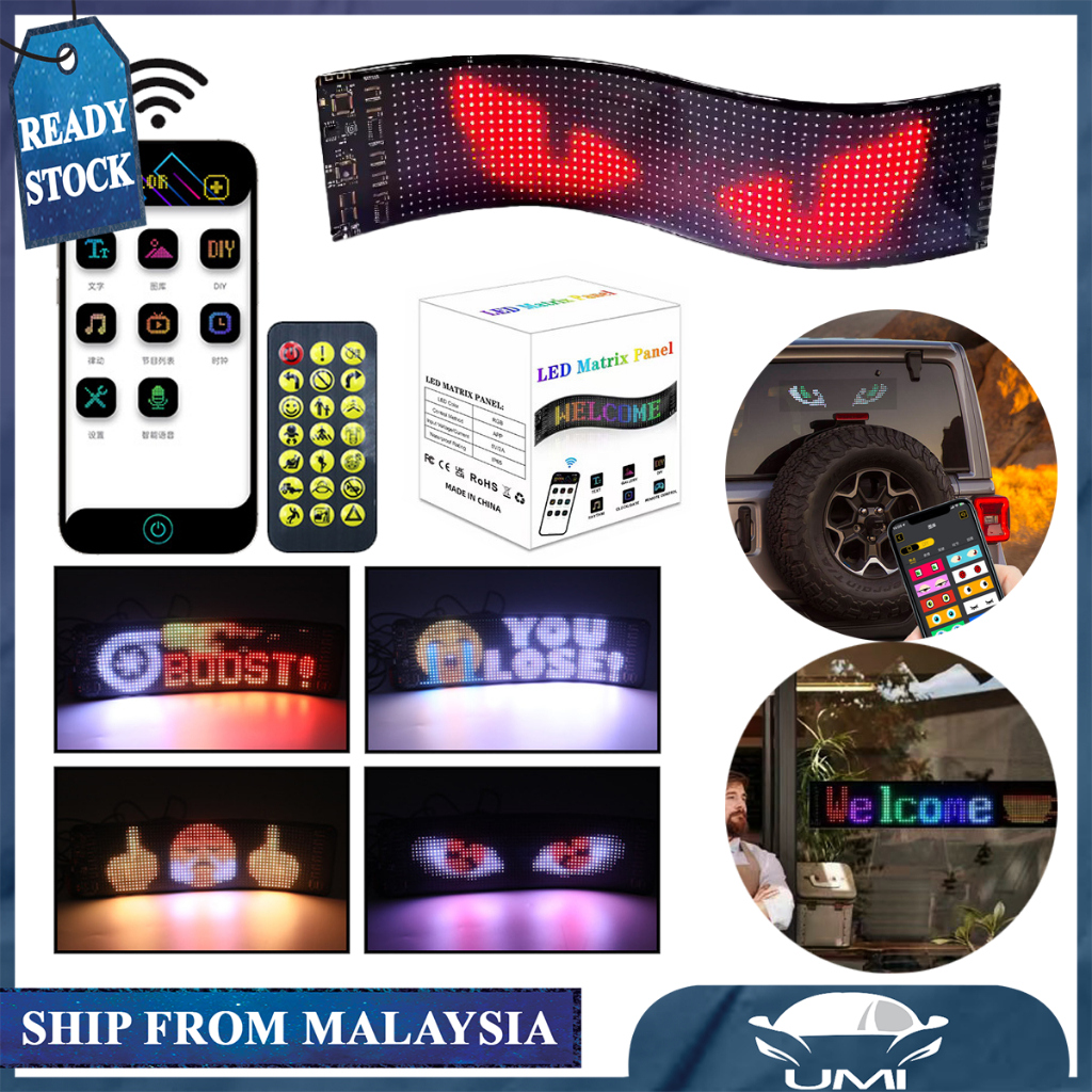 RGB Lights LED Matrix Graffiti Advertising Decoration Car LED Display ...