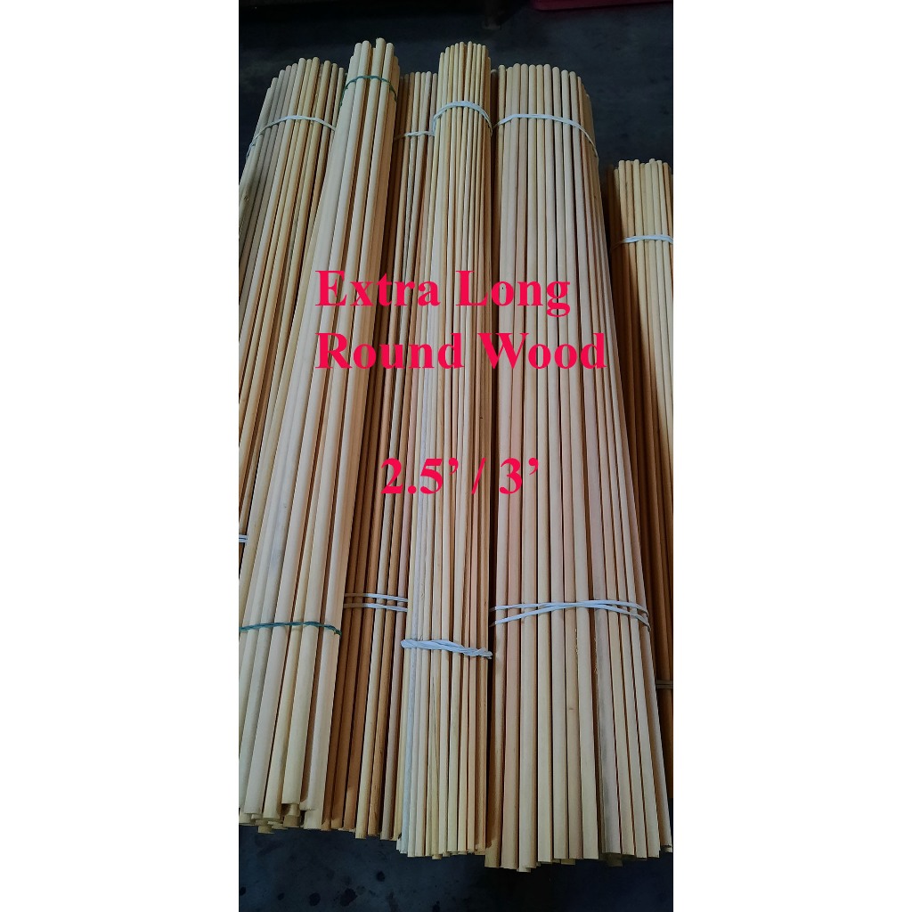 Extra Long Round Wooden Stick Wood Dowel DIY Stick Tanglung Stick / Kayu Bulat Diameter 6mm/8mm ...