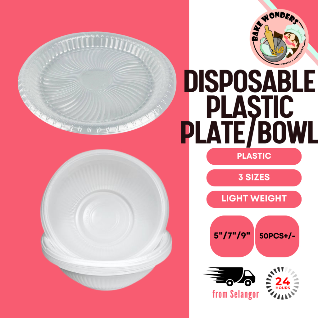 (5inch/7inch/9inch) Disposable plastic plate/bowl/party plate/catering ...